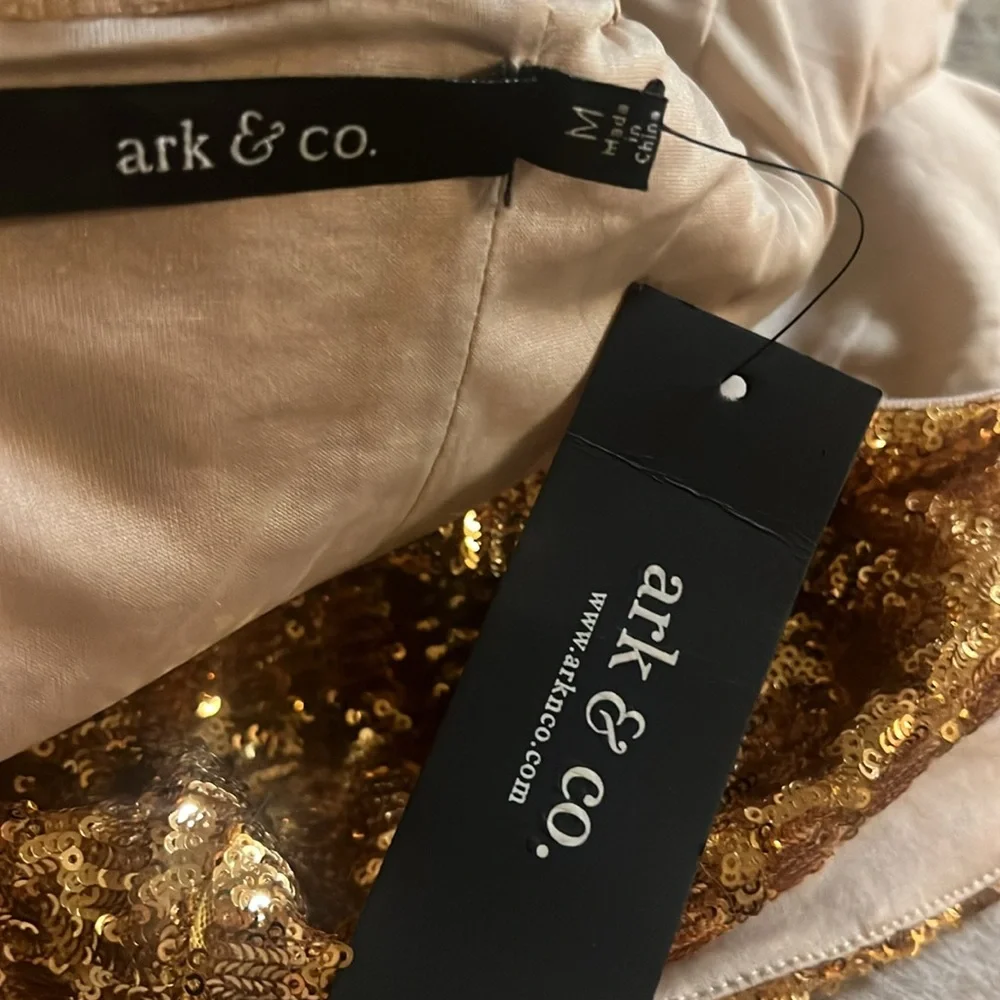 Ark & Co | Dresses | Ark Co All That Glam Gold Sequin Mini Dress Nwt ...